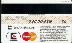 Bank Card: Emlak Bankası (Emlak Bankası, Türkiye (Turkey)Col:TR-MC-0201