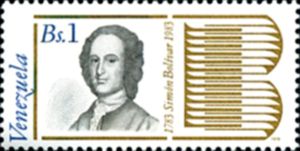 Stamp: father of Simón Bolívar (Venezuela) (Simón Bolívar, Birth ...