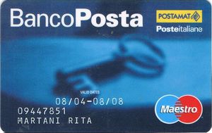 Bank Card: Maestro "BancoPosta" (Poste Italiane, Italy) Col:IT-MS-0013-1