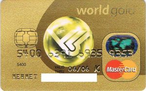 Bank Card: World Gold (Yapi Kredi Bankasi, Türkiye (Turkey)Col:TR-MC-0273
