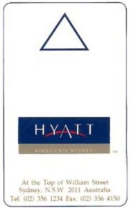 Hotel Card: Hyatt Kingsgate Sydney (Hyatt, Australia) Col:AUS-00003