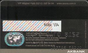 Bank Card: AXESS Platinum (Akbank T.A.Ş., Turkey) Col:TR-MC-0183