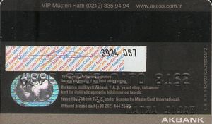Bank Card: AXESS Platinum (Akbank T.A.Ş., Türkiye (Turkey)Col:TR-MC-0184