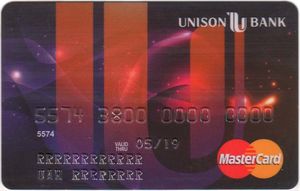 Bank Card: MasterCard Debit (Unison Bank, UkraineCol:UA-MC-0458