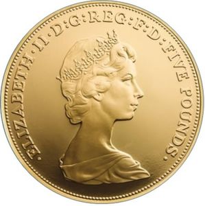 Coin: 5 Pounds (Queen Elizabeth II Portrait Through the Years - Gold ...