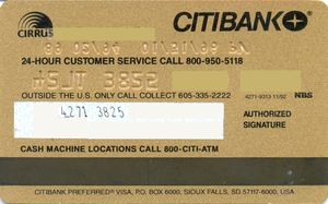 Bank Card: Citibank Preferred Gold US (Citibank, United States of ...