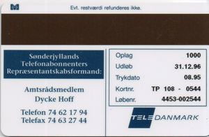 Tarjeta Telefónica: Map Of Denmark (Tele Soenderjylland, Dinamarca(Tele ...
