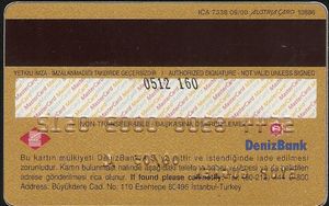 Bank Card: DenizBank - Westel (Denizbank, Türkiye (Turkey)Col:TR-MC-0196