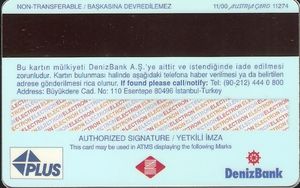 Bank Card: DenizBank (Denizbank, Türkiye (Turkey)Col:TR-VE-0072.01
