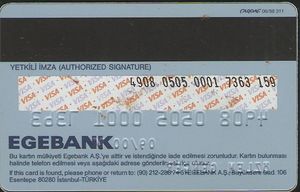 Bank Card: Egebank (Egebank, Türkiye (Turkey)Col:TR-VI-0297
