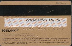 Bank Card: Egebank (Egebank, Türkiye (Turkey)Col:TR-VI-0298