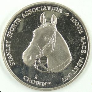 Coin: 1 Crown (Stanley Sports Association - Horse) (Falkland Islands ...