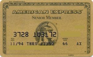 Bank Card: American Express Gold Senior Member (American Express ...
