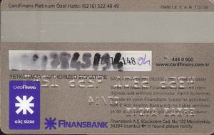 Bank Card: Card Finans - Platinum (Finansbank, Türkiye (Turkey)Col:TR ...