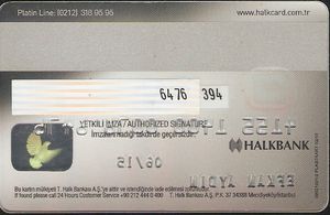 Bank Card: HalkCard-Advantage-Platinum (Halkbank, Türkiye (Turkey)Col ...