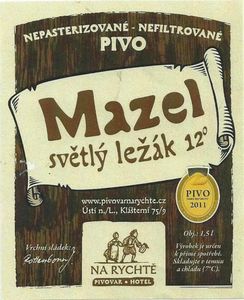 Etiqueta de bebida: Mazel 12 (Pivovar Na Rychtě Usti nad Labem ...