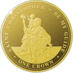 Coin: 1 Crown (Saint Christopher - Gold) (Tristan da Cunha(TCC002 - One ...