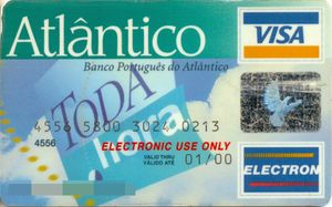 Bank Card: Atlantico (Banco Portugues de Atlantico, PortugalCol:PT-VE ...