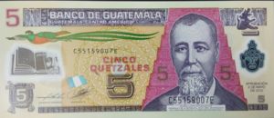 Banknote: 5 Quetzales (Guatemala(2010-2020 Issue) Wor:P-122c