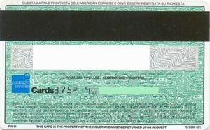 Bank Card: American Express classic (American Express, ItalyCol:IT-AE ...