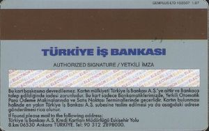Bank Card: Bankamatik (Türkiye İş Bankası, Türkiye (Turkey)Col:TR-VE-0083