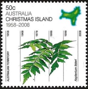 Stamp: Christmas Island Spleenwort (Asplenium listeri) (Christmas ...