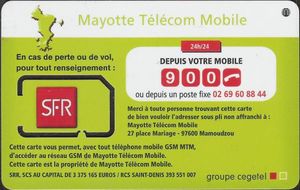 Phonecard: MTM - Abonnement (SFR Mayotte, Mayotte(SFR Mayotte - GSM ...