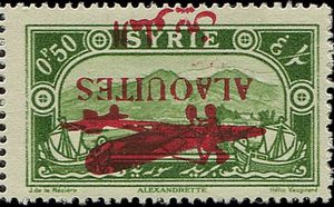 Stamp: View of Alexandretta overprint (Alaouites(Air Post 1929-30) Sn ...