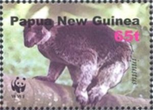 Stamp: Grizzled Tree Kangaroo (Dendrolagus inustus) (Papua New Guinea ...