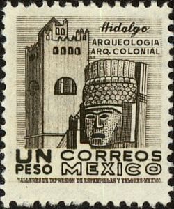 Stamp: Covention and stone figure, Tula (Mexico(Local Images) Mi:MX ...