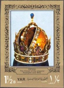 Stamp: Crown of Emperor Rudolf II, 1602, Vienna (Yemen, Arab Republic ...