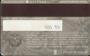 Bank Card: Pay Pass (T.C. Ziraat Bankasi, Türkiye (Turkey)Col:TR-MS-0060