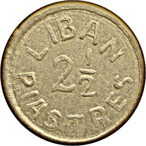 Moeda: 2½ Piastres (Líbano) (1941 - World War II coinage) WCC:km13a