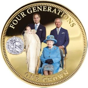 Coin: 1 Crown (Crowning Moments - Four Generations) (Tristan da Cunha ...