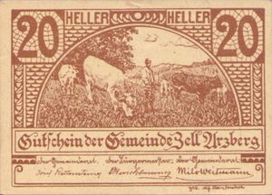 Banknote: 20 Heller (Österreichisches Notgeld) (Zell - Arzberg) Jak ...