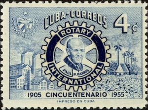Stamp: Rotary International (Cuba) (Rotary International, 50th Anniversary) Mi:CU 442,Sn:CU 536 ...