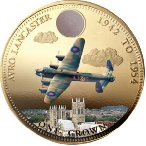 Coin: 1 Crown (Dambuster Heroes, AVRO Lancaster - Gold Plated) (Tristan ...