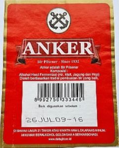 Drink Label: Anker Bir Pilsener (PT Delta Djakarta TbK., IndonesiaCol ...
