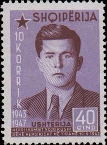 Stamp: Vojo Kushi (Albania(4th Anniv. founding of the Albanian National ...
