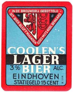 Drink Label: Coolens Lager Bier (Stoom-bierbrouwerij De Valk / Coolen ...