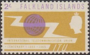 Stamp: ITU Emblem (Falkland Islands) (Centenary of International ...