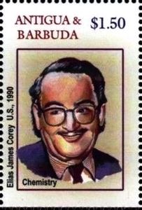 Stamp: Elias James Corey, 1990 (Chemistry) (Antigua and Barbuda ...
