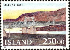 Stamp: Ölfusá (Iceland) (Bridges) Mi:IS 769,Sn:IS 755,Yt:IS 722,Sg:IS ...