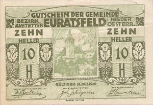 Banknote: 10 Heller (Austrian Notgeld(Euratsfeld) Jak:JPR0192b-10