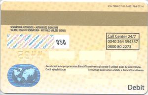 Bank Card: Transilvania Bank (Banca Transilvania, RomaniaCol:RO-MC-0236.01