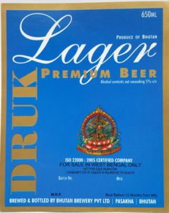 Drink Label: Druk Lager (Bhutan Brewery Pvt. Ltd., BhutanCol:BT-BEER-000002