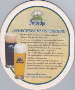 Beer Coaster: Andechser Klosterbiere (Klosterbrauerei Andechs K.d.ö.R ...