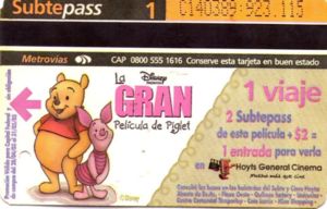 Transport Ticket: Winnie Pooh-Piglet - Serial C140 (METROVIAS (Subway ...
