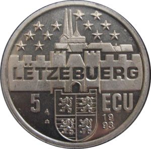 Coin: 5 Ecu (Joseph Bech) (Luxembourg(1992~1998 - Ecu (Pre Euro)) Unu:x35