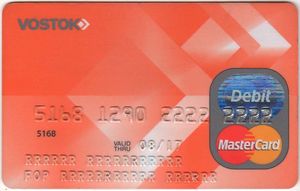 Bank Card: MasterCard Debit (Vostok Bank, UkraineCol:UA-MC-0301.03